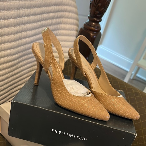 The Limited | Shoes | The Limited Tan Stiletto Slingback Heels | Poshmark